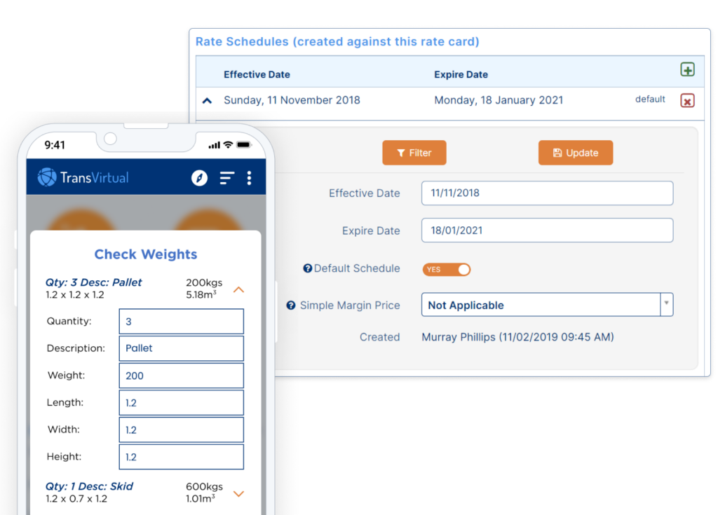 Logistics Rate Card Software - Transport Pricing System - TransVirtual