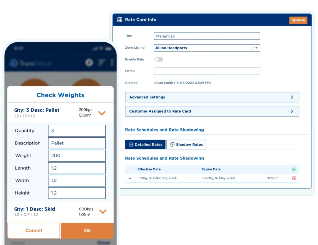 Logistics Rate Cards - Freight Rate Management - TransVirtual