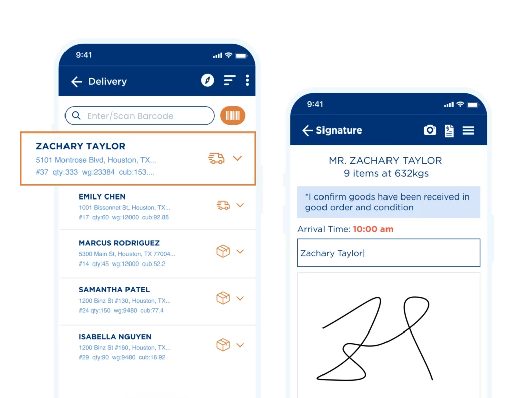 Sign on Glass Technology - Digital Proof of Delivery - TransVirtual